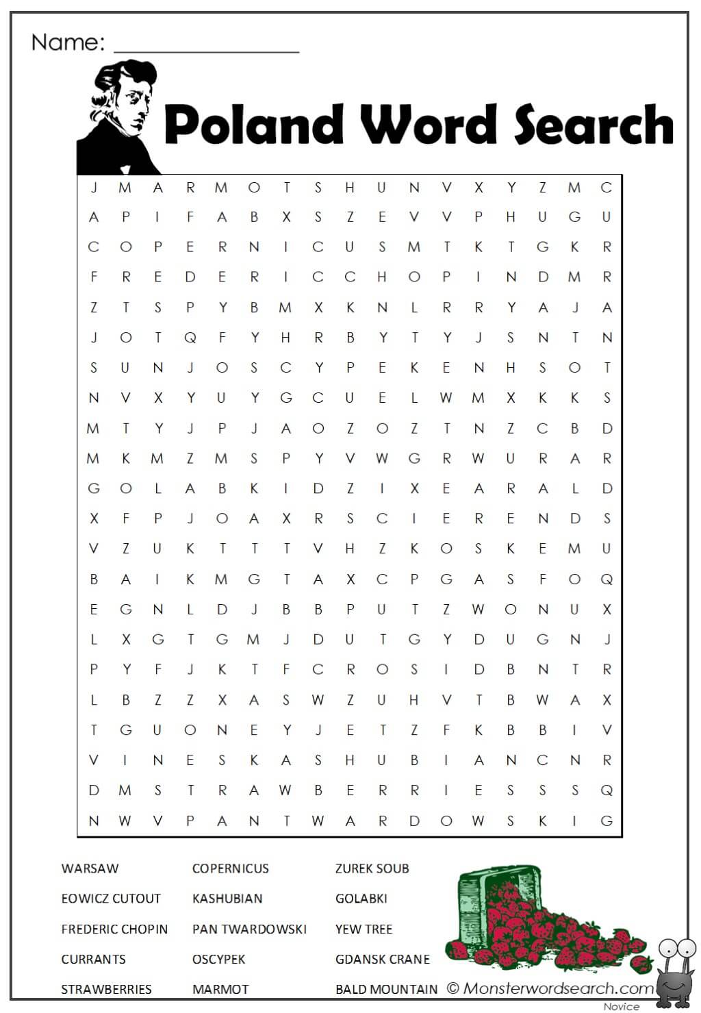 poland word search - Monster Word Search