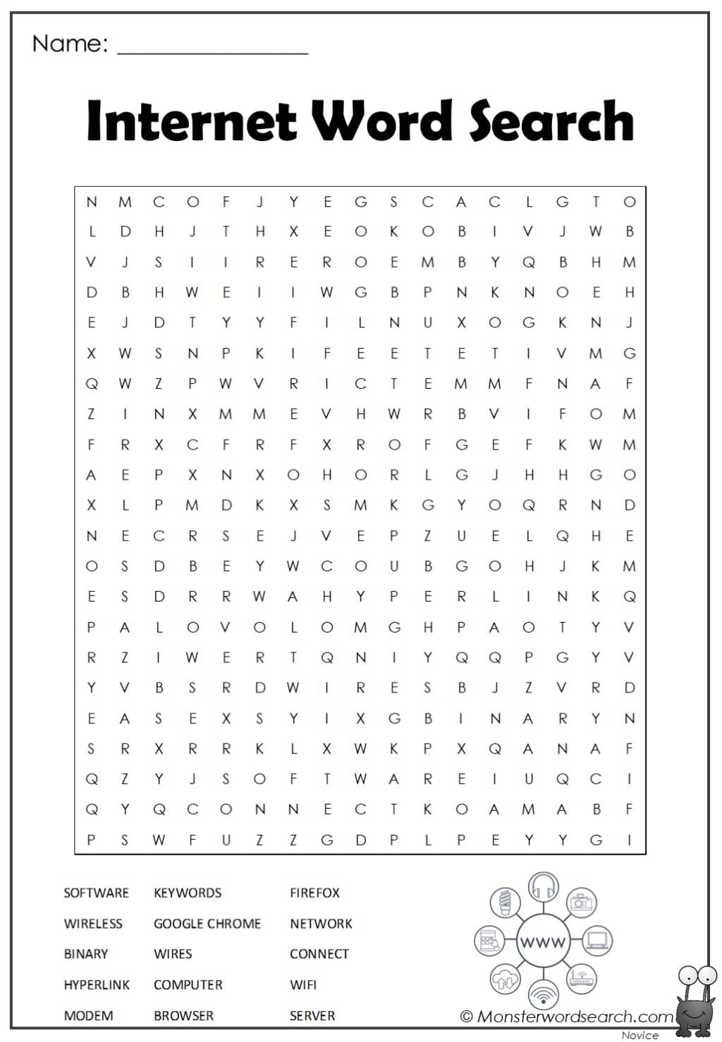 internet word search - Monster Word Search